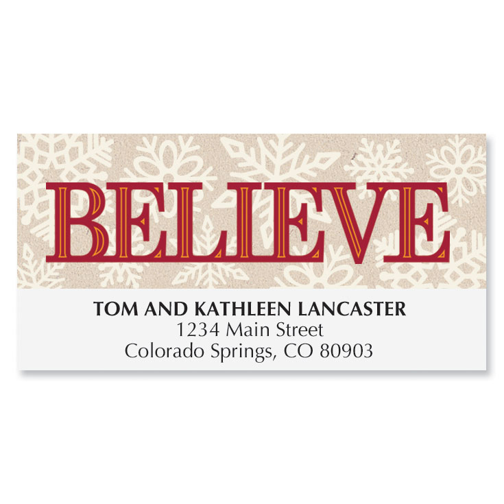 Believe Christmas Tree Deluxe Address Labels | Current Catalog