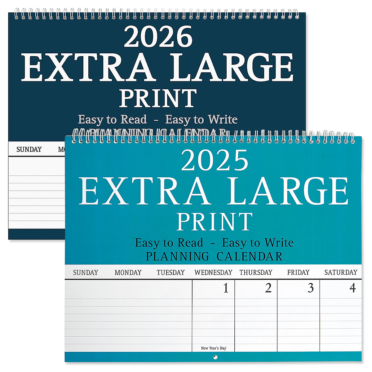 2025 2026 Extra Large Print Calendar Set Of Both Current Catalog