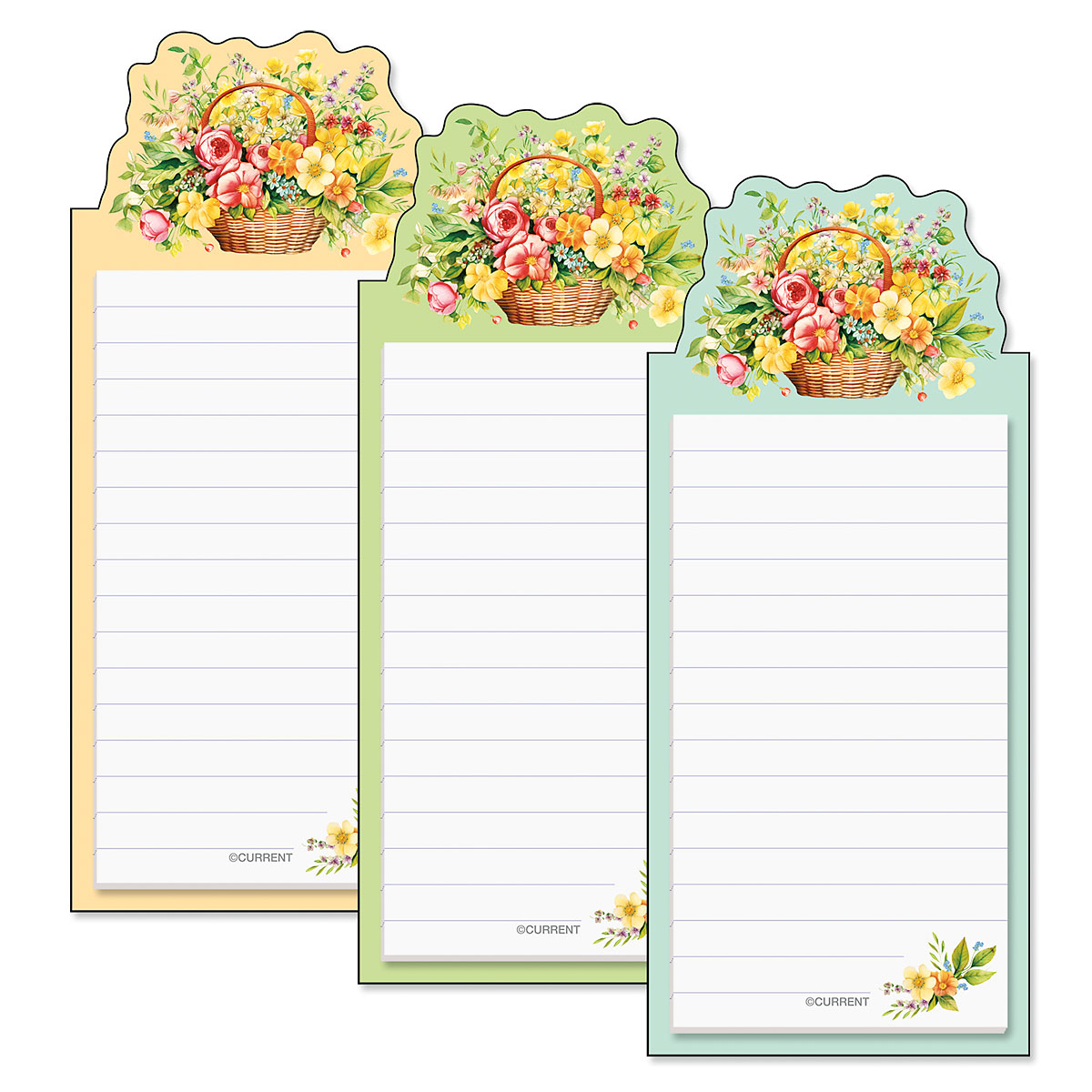 Diecut Flower Basket Magnetic Memo Pads | Current Catalog