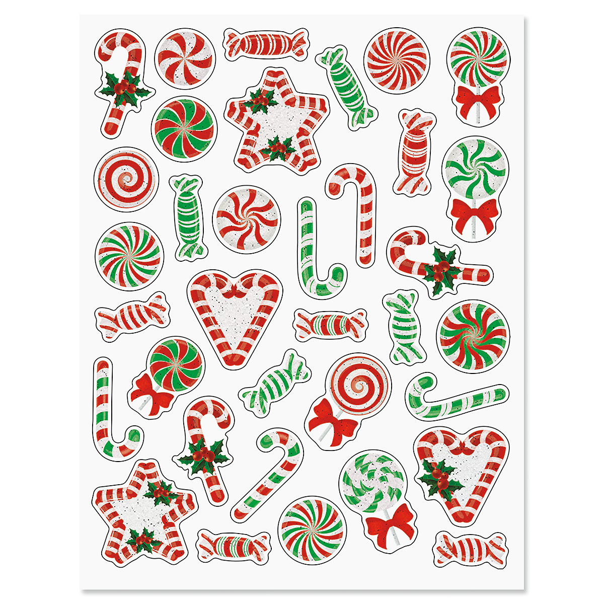 Deluxe Peppermint Joy Glitter Stickers - BOGO | Current Catalog