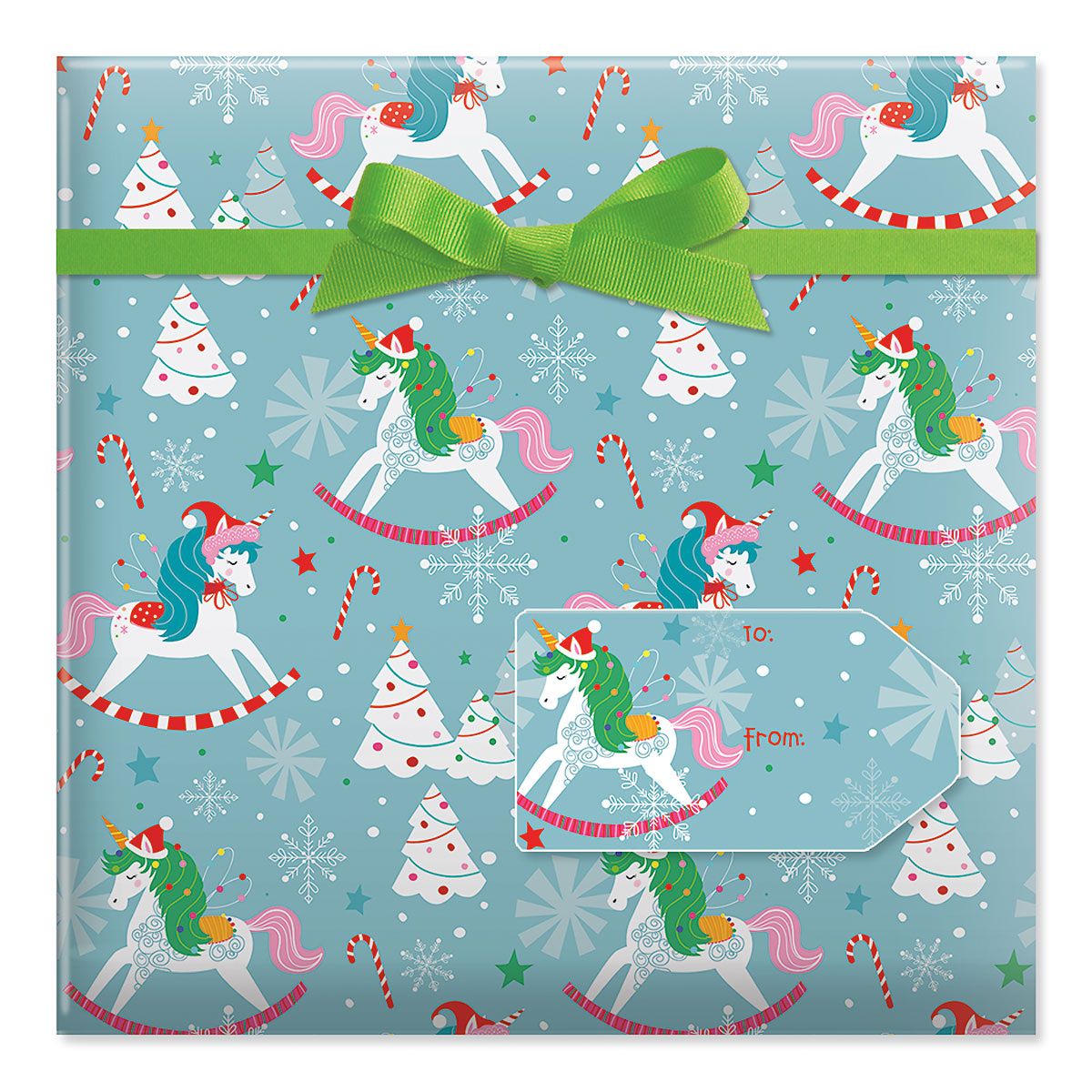 Unicorn Yuletide Jumbo Rolled Gift Wrap and Labels 622619-g | Current ...
