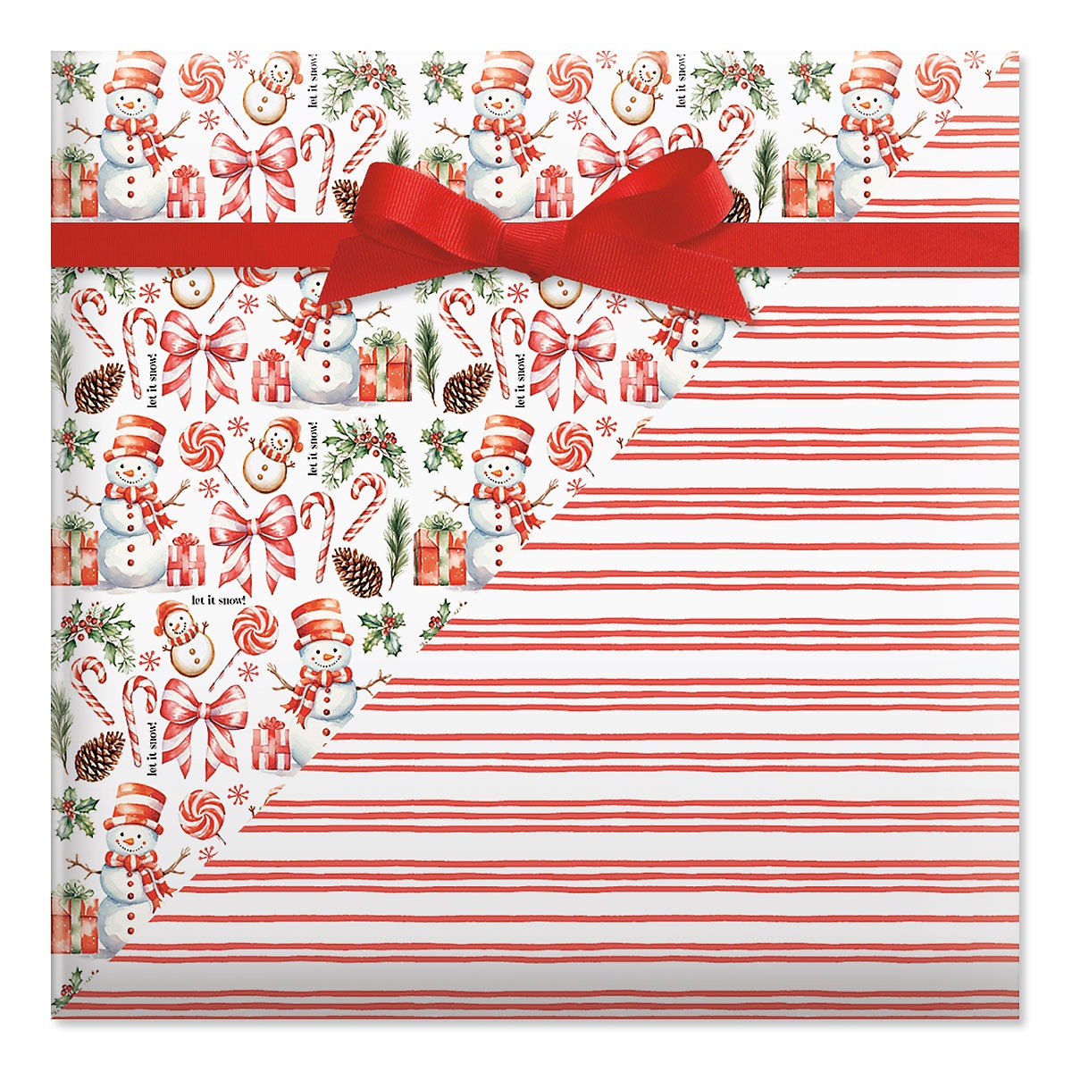 Peppermint Parade Double-Sided Jumbo Rolled Gift Wrap | Current Catalog
