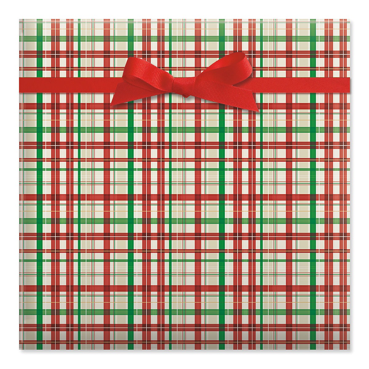Christmas Plaid Jumbo Rolled Gift Wrap and Labels | Current Catalog