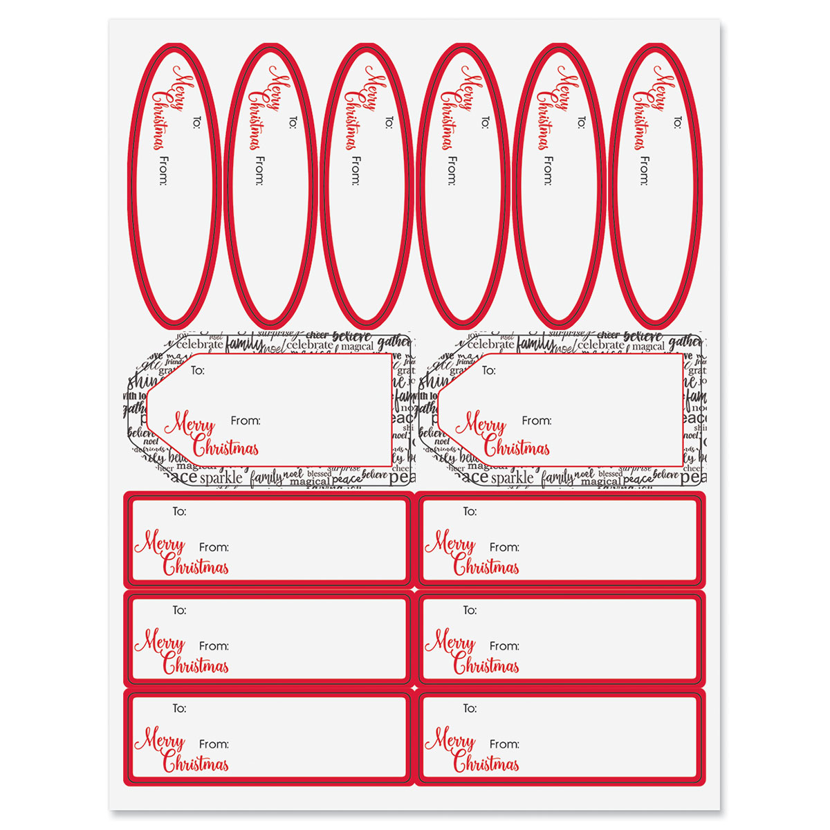A Christmas Saying Gift Wrap To/From Labels | Current Catalog