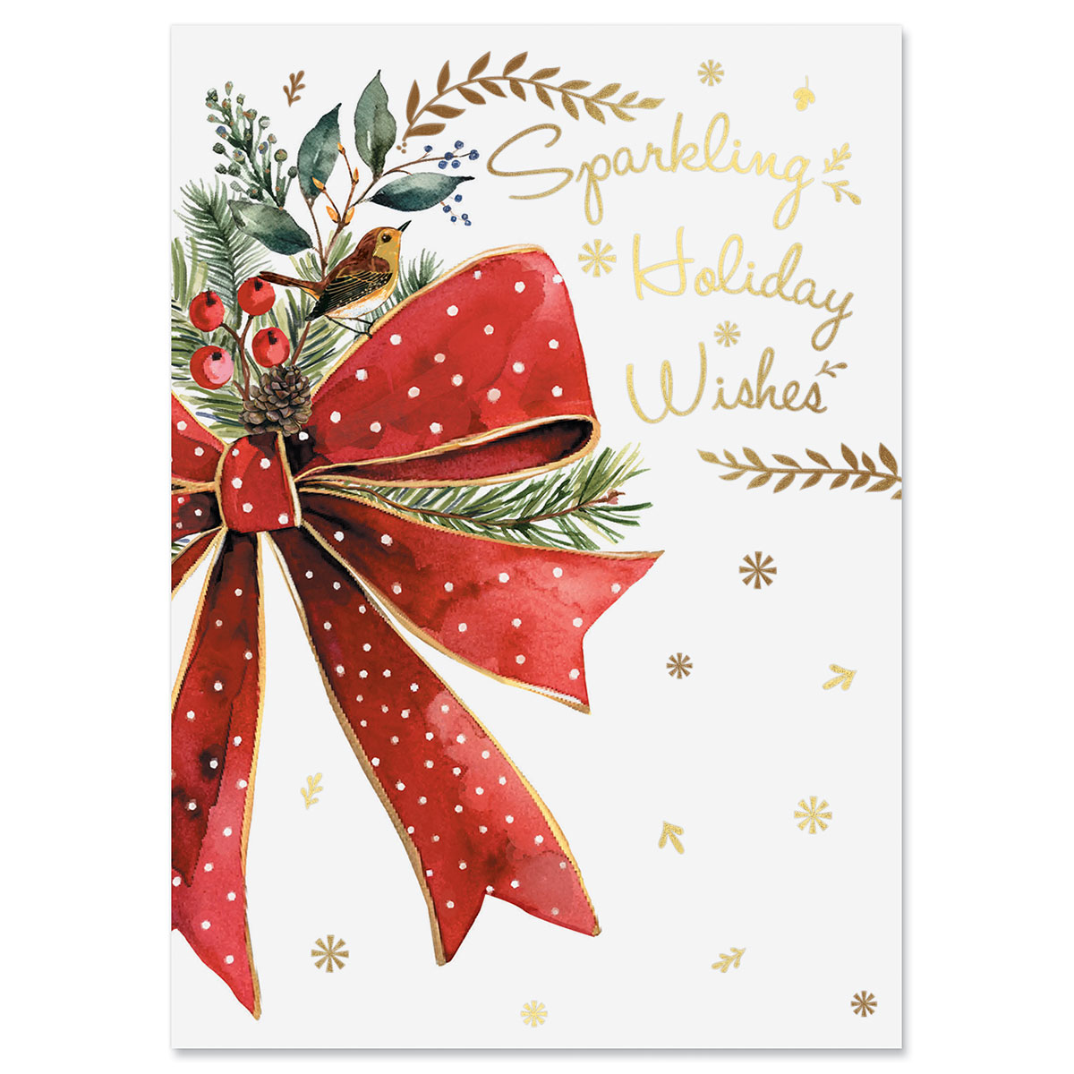 Holiday Bow Deluxe Foil Christmas Cards | Current Catalog