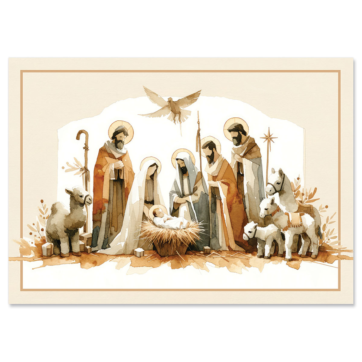 Watercolor Nativity Religious Christmas Cards | Current Catalog