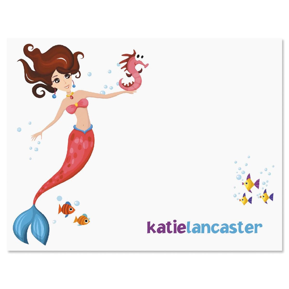 Mermaid Personalized Note Cards | Current Catalog