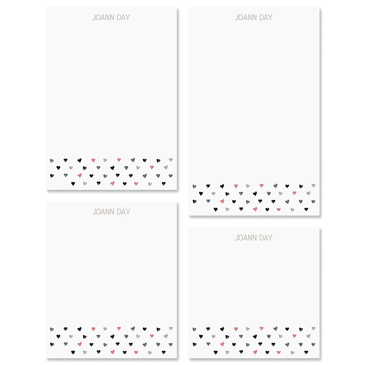 Mini Hearts Personalized Notepad Set | Current Catalog