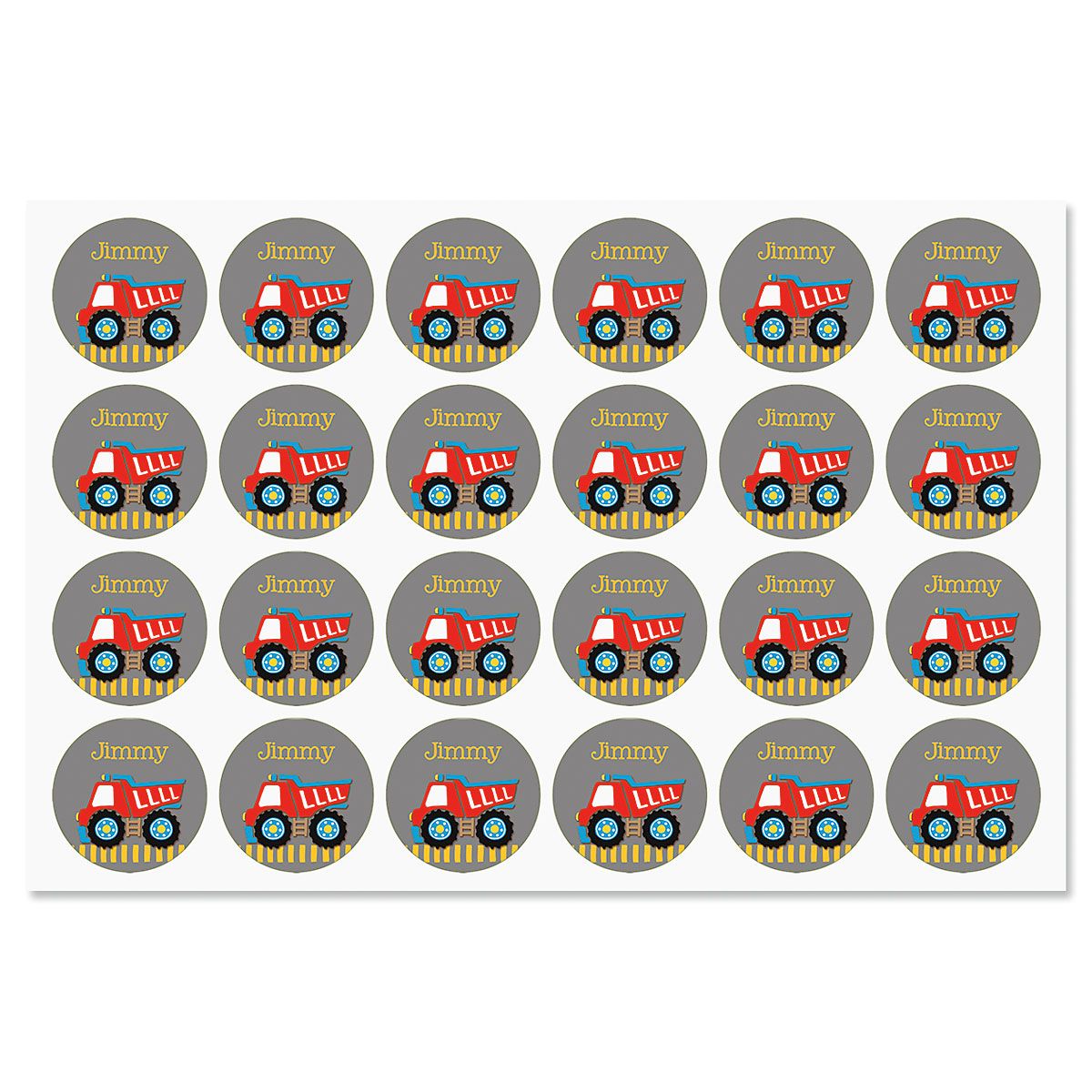 Personalized Red Dump Truck Stickers | Current Catalog