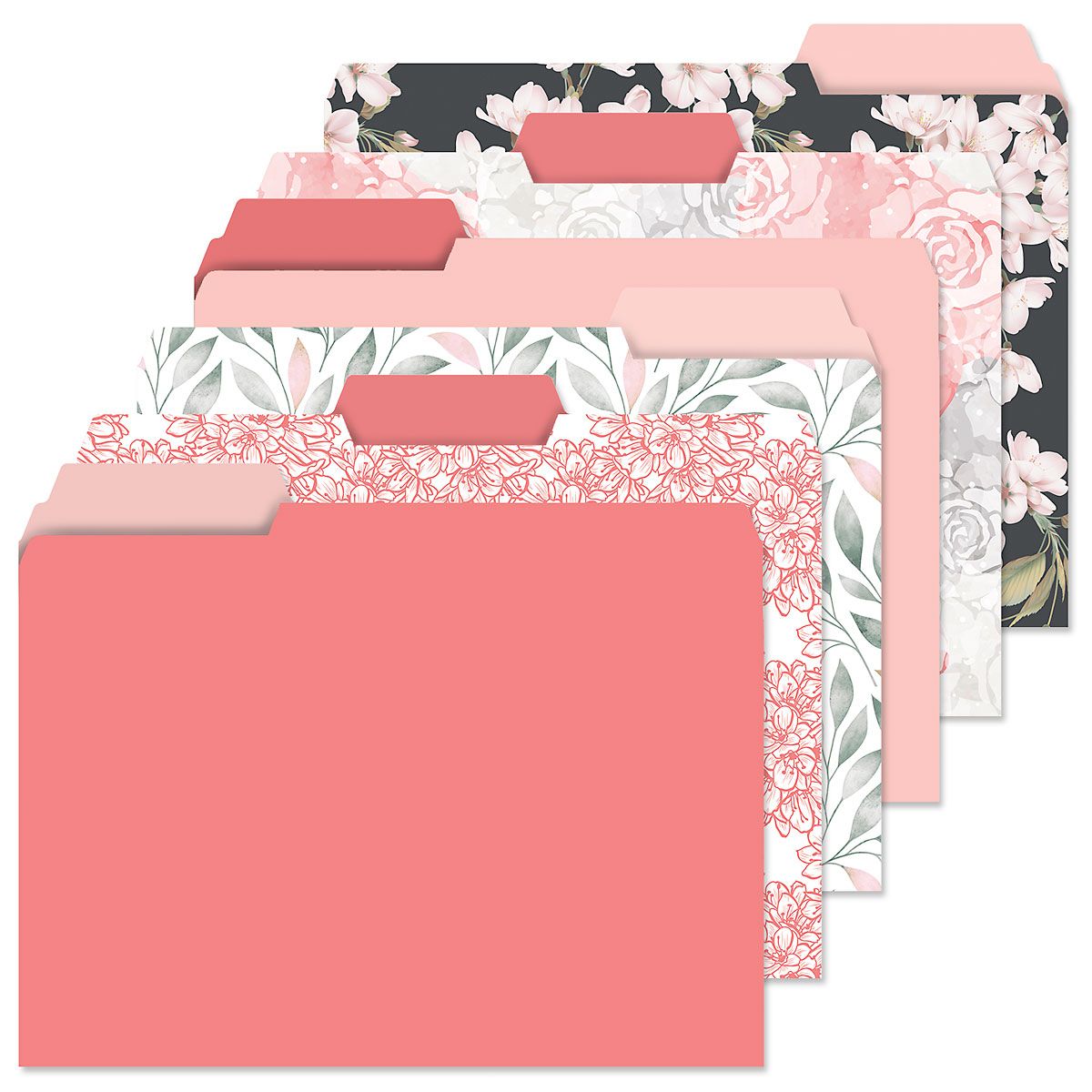 Charcoal & Coral File Folders Value Pack | Current Catalog