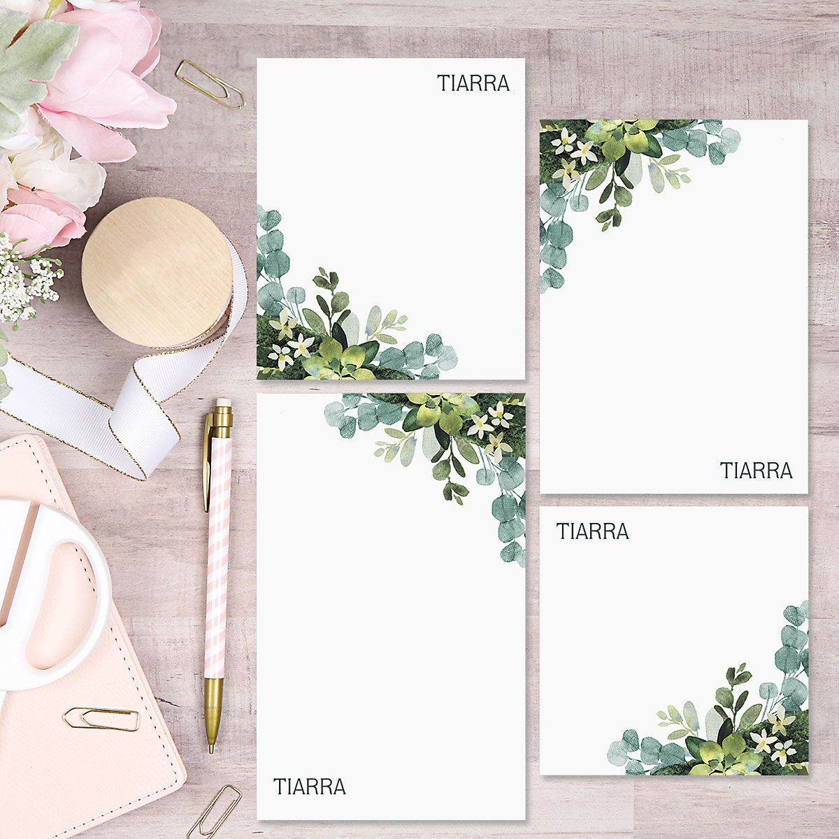 Olive Bloom Personalized Notepad Set | Current Catalog