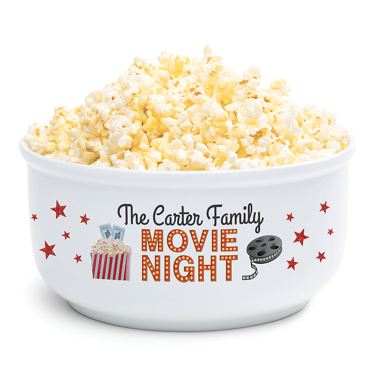 Family Movie Night Personalized Popcorn Bowl | Current Catalog