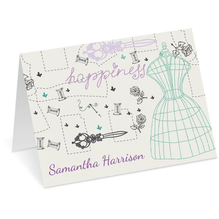Sew Happy Personalized Note Cards | Current Catalog