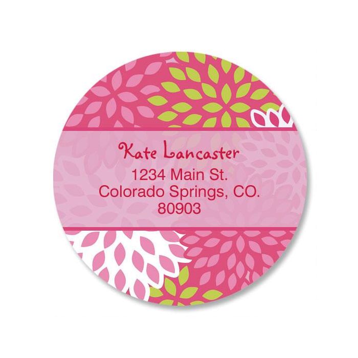 Pretty Pink Round Address Labels | Current Catalog