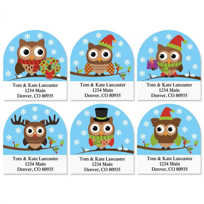 Holiday Hoot Diecut Address Labels | Current Catalog