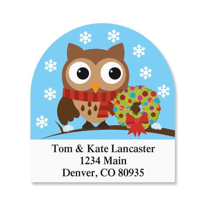 Holiday Hoot Diecut Address Labels | Current Catalog