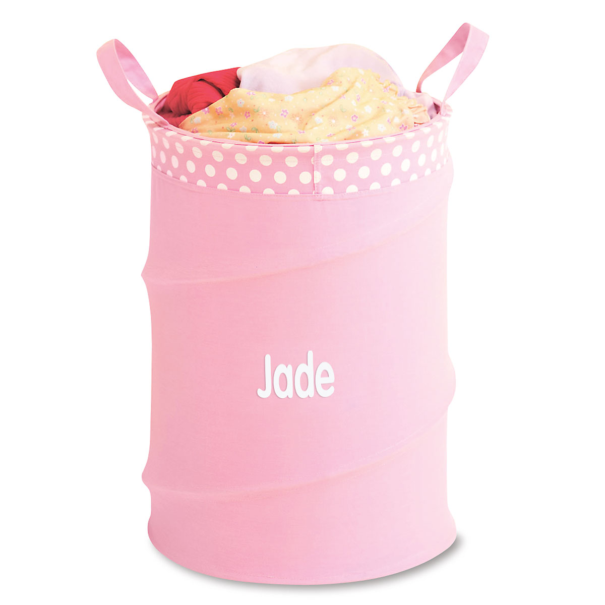 Pink Collapsible Personalized Laundry Tote | Current Catalog