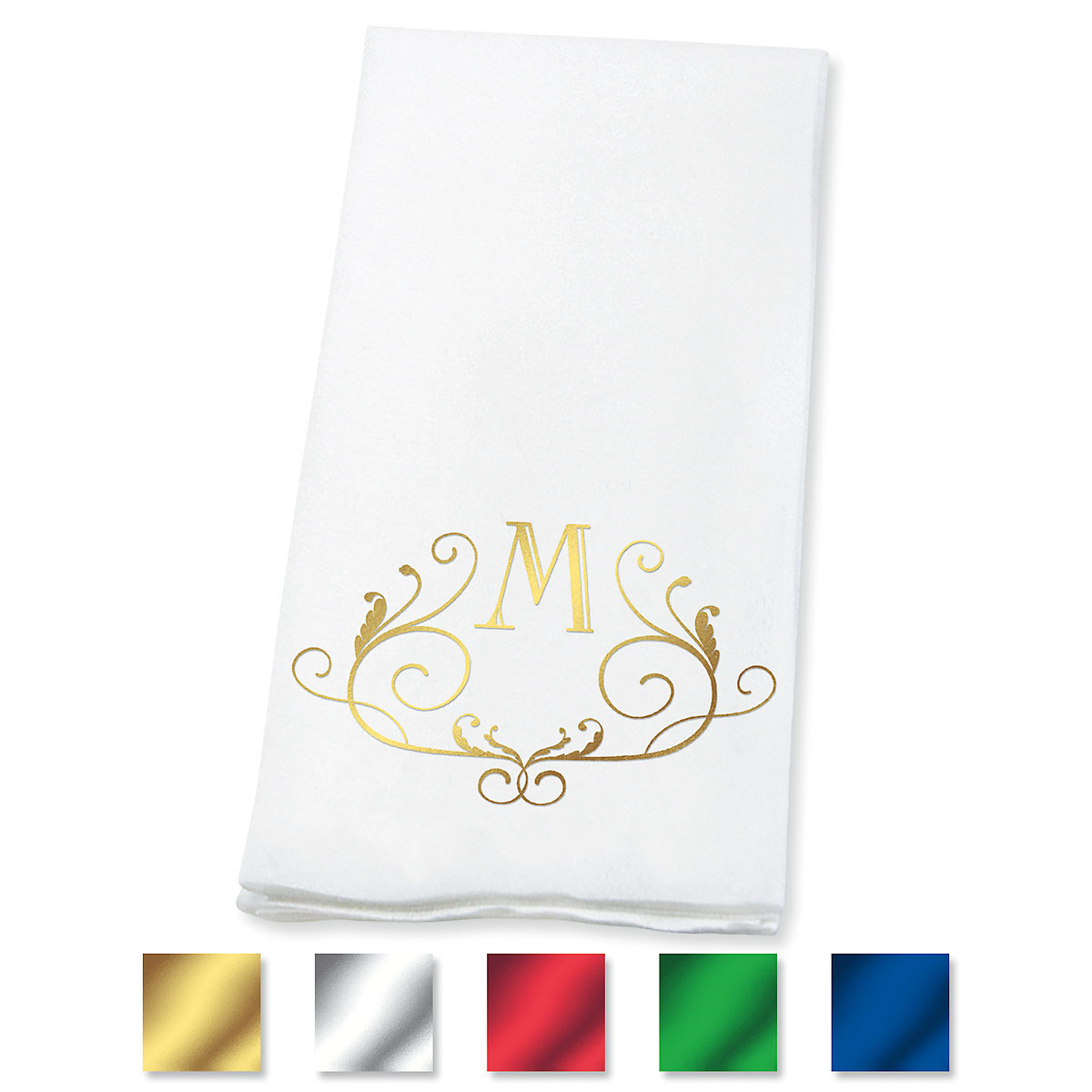 Scroll Initial Foil-Stamped Disposable Hand Towels | Current Catalog