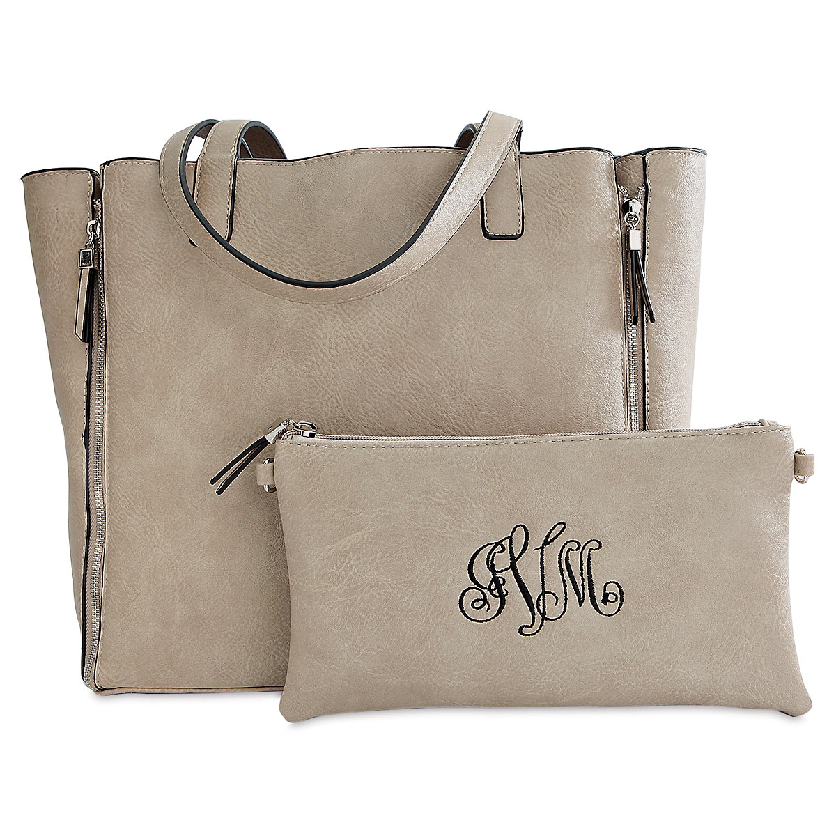 Personalized Bone Carry-All Nora Tote Bag with Matching Crossbody Purse ...