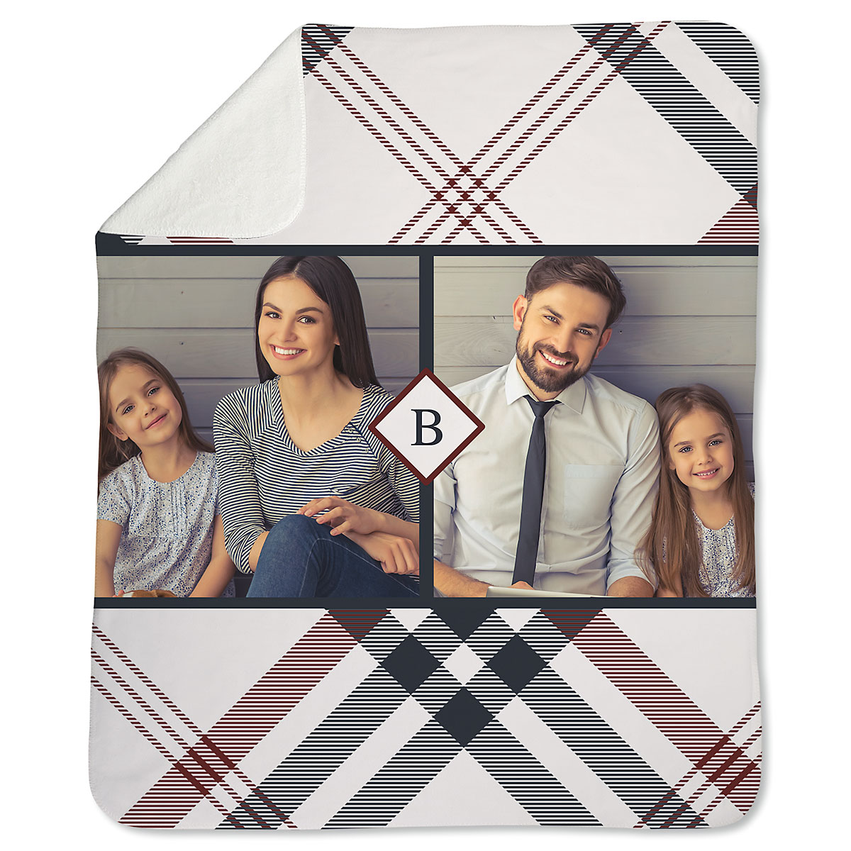 Sherpa Fleece Plaid Personalized Photo Throw | Current Catalog