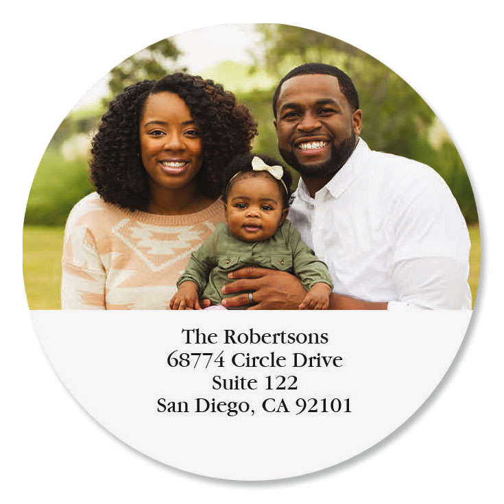 Personalized Direct Round Photo Address Label | Current Catalog