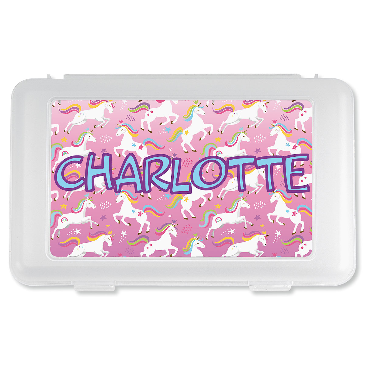 Rainbow Unicorn Personalized Pencil Box | Current Catalog