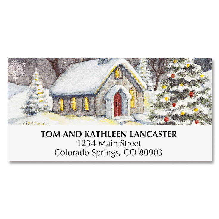 Snowy Church Deluxe Address Labels | Current Catalog