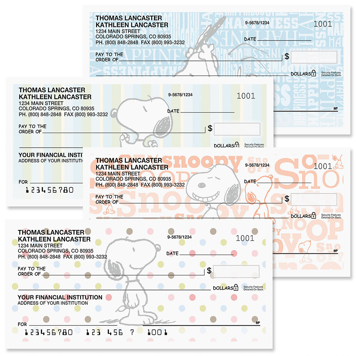 Snoopy Fun Single Checks | Current Catalog
