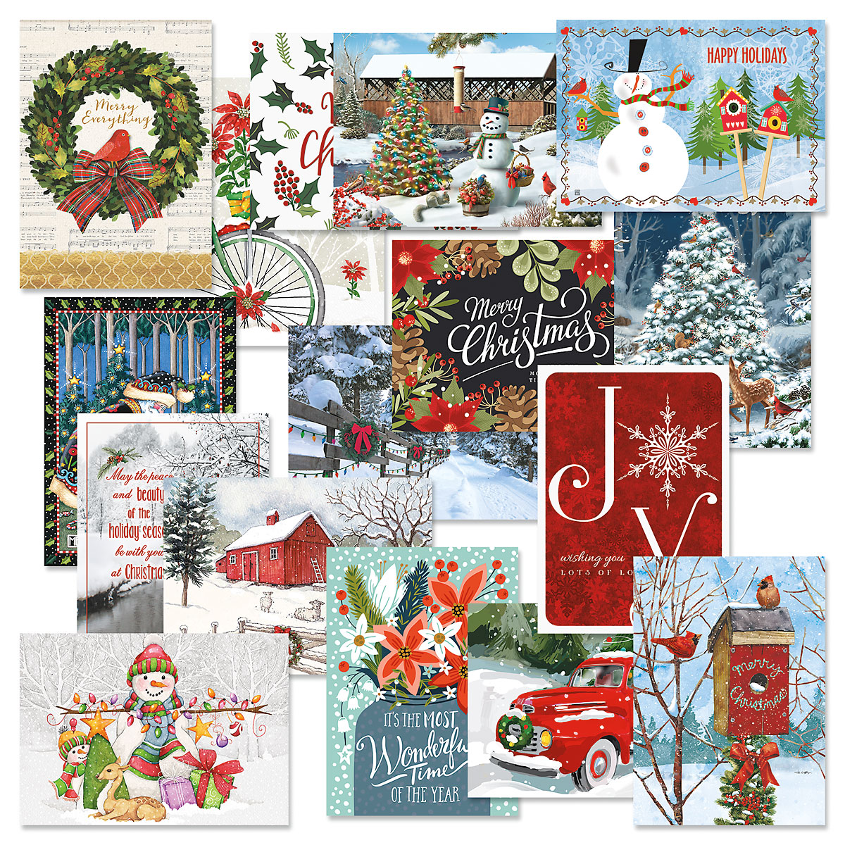 Set of 32 Elegant Classic Holiday Card Value Pack | Current Catalog