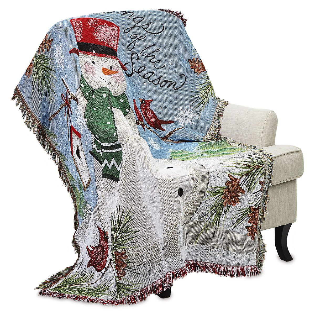 Farmhouse Snowman Christmas Throw | Current Catalog