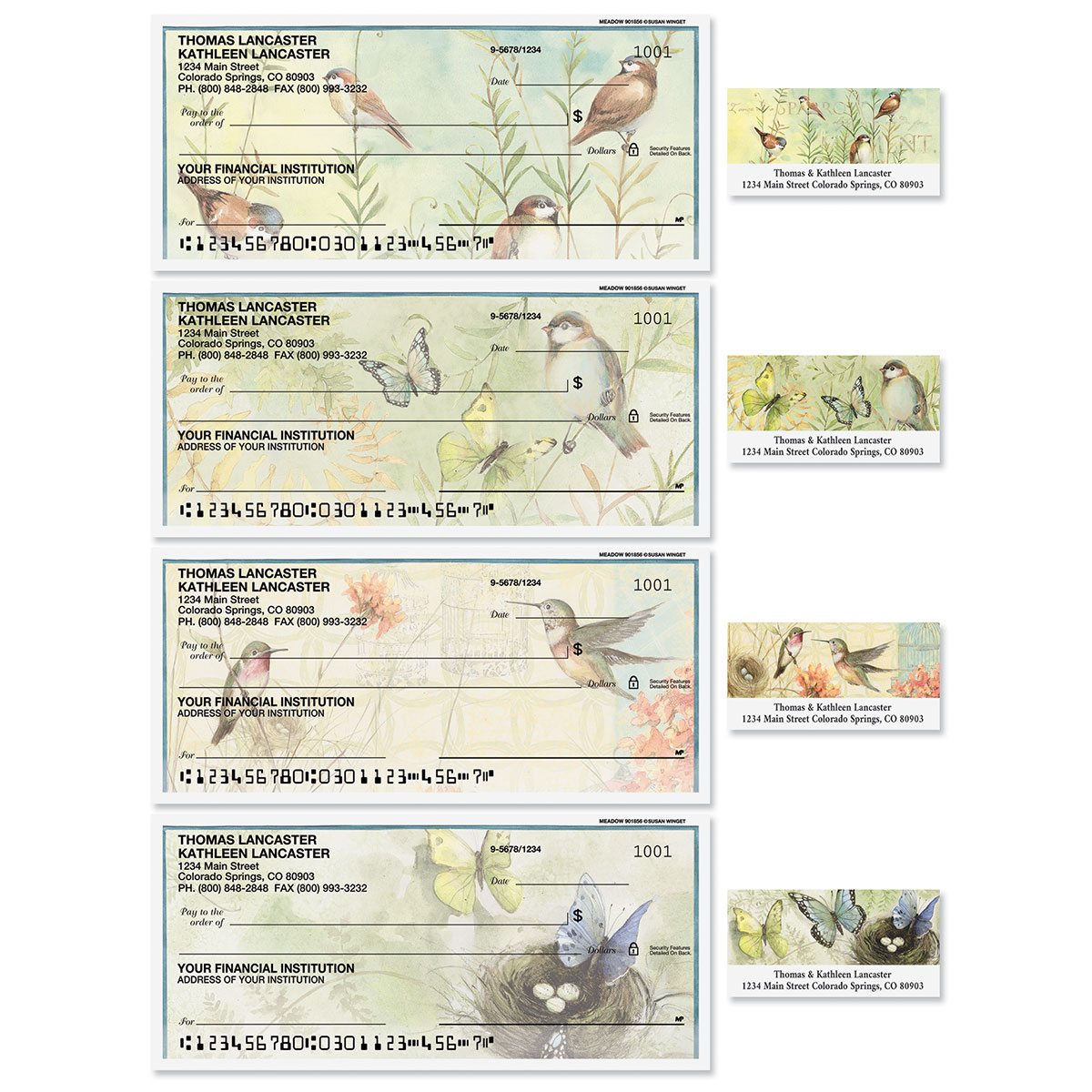 Meadow Single Checks With Matching Address Labels | Current Catalog