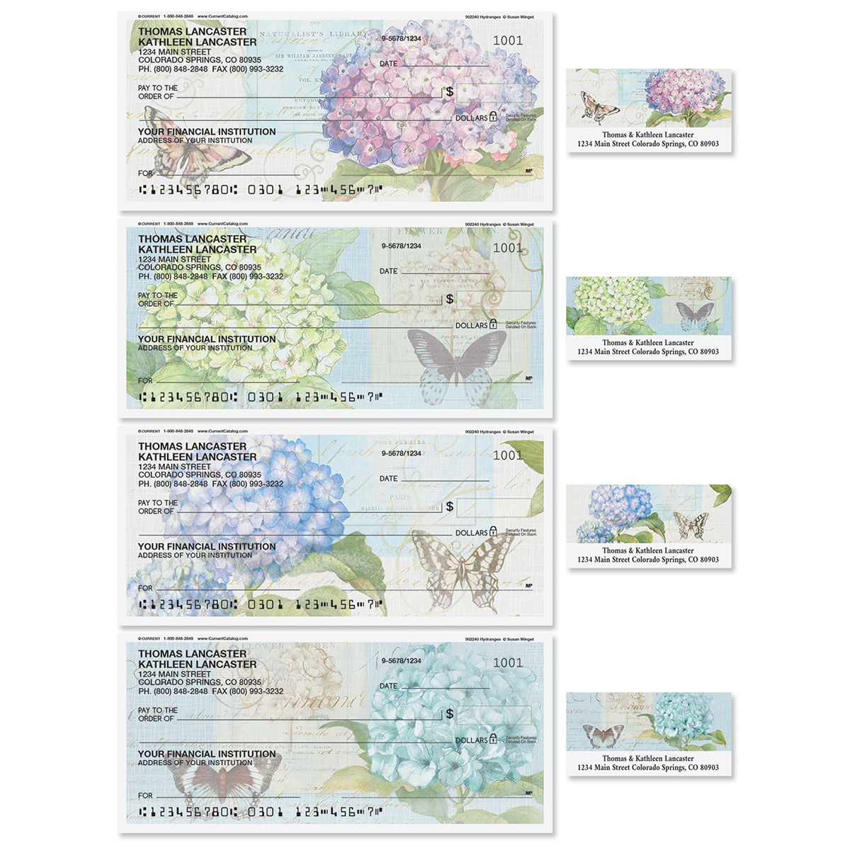 Hydrangea Duplicate Checks With Matching Address Labels | Current Catalog