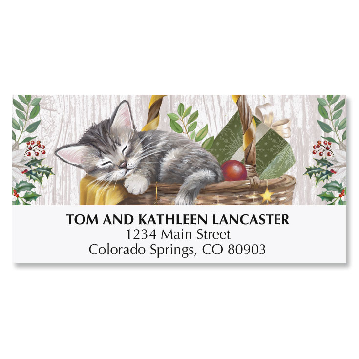Christmas Kitten Deluxe Address Labels | Current Catalog