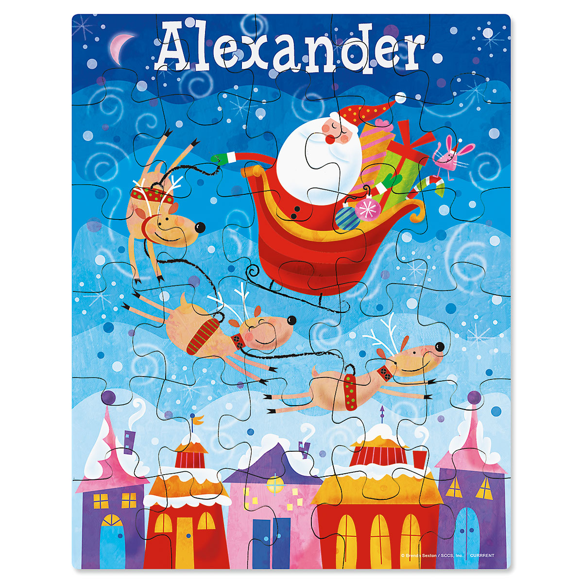 Santa Sleigh Personalized Puzzle | Current Catalog