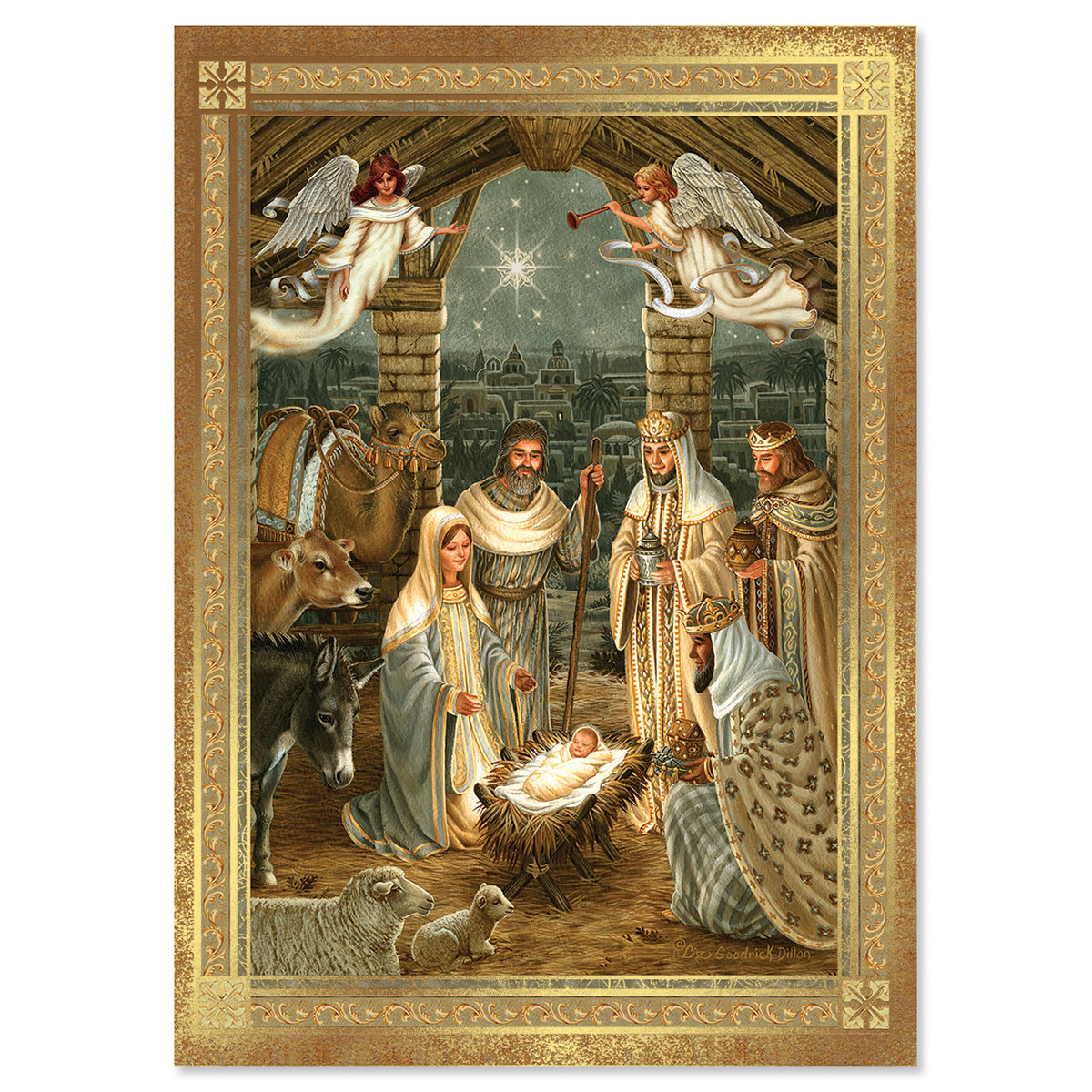 Golden Nativity Deluxe Christmas Cards | Current Catalog