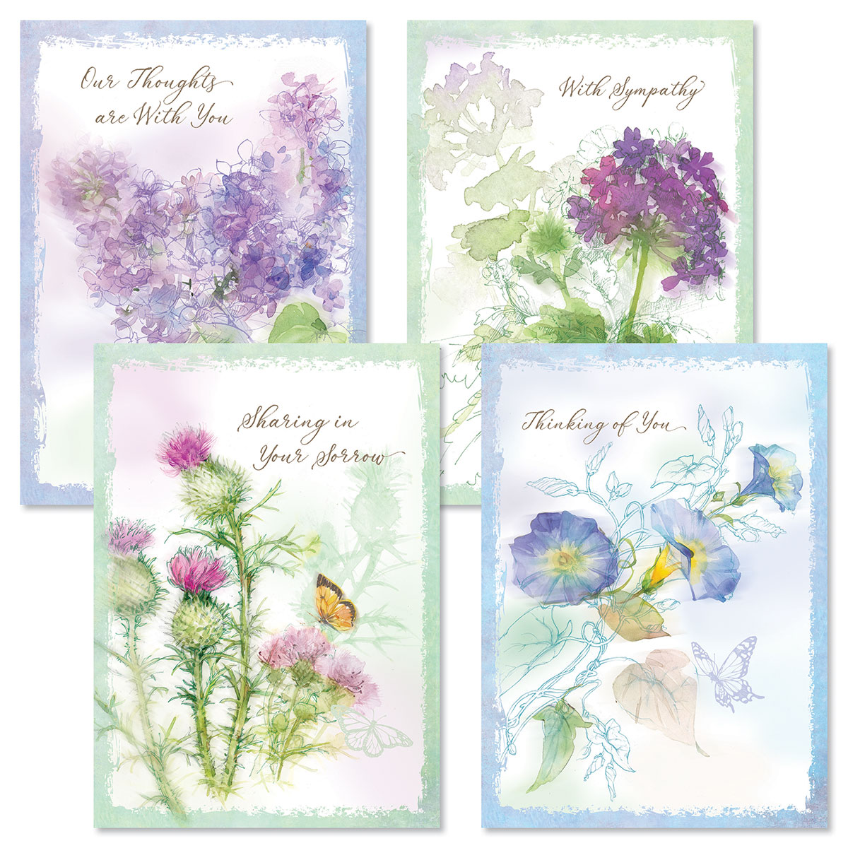 Floral Sketch Sympathy Cards | Current Catalog