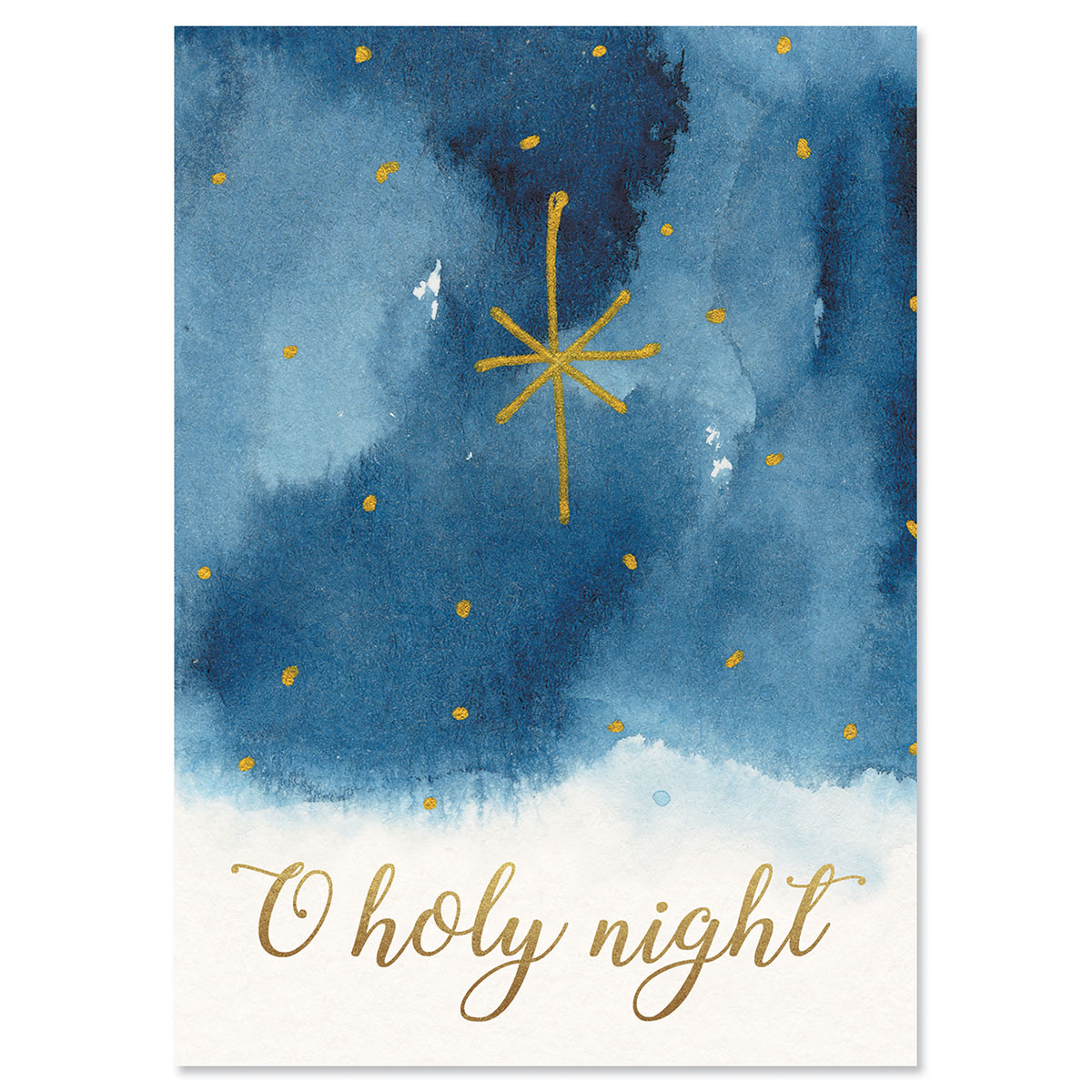 Nativity Blue Christmas Cards - Personalized | Current Catalog