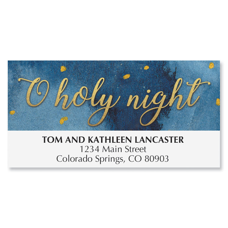 Nativity Blue Deluxe Address Labels | Current Catalog