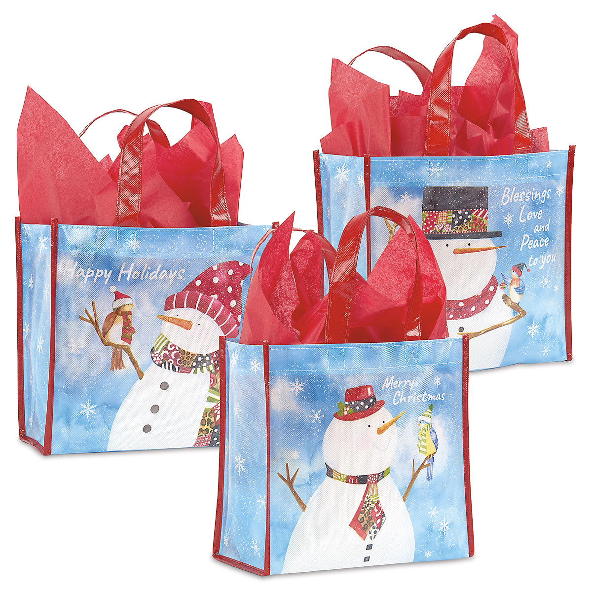 Friendly Snowman Medium Shopping Tote Bags - BOGO | Current Catalog