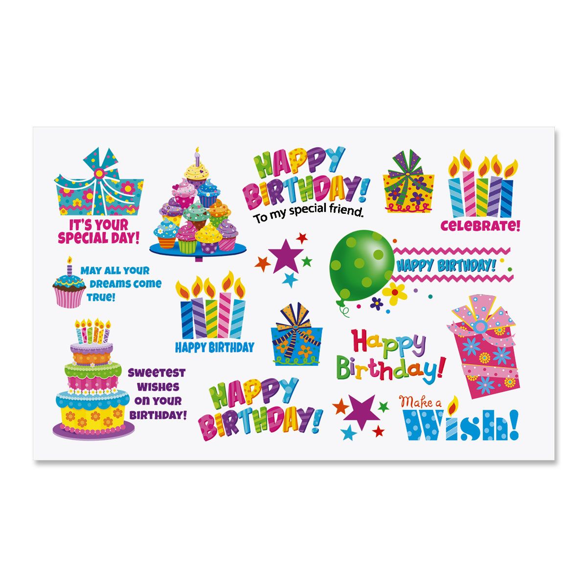 Bright Birthday Stickers | Current Catalog