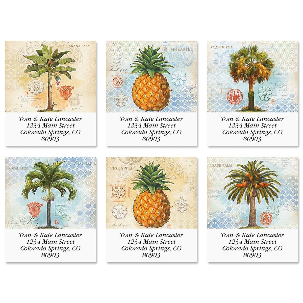 Palm Trees and Pineapples Select Address Labels | Current Catalog
