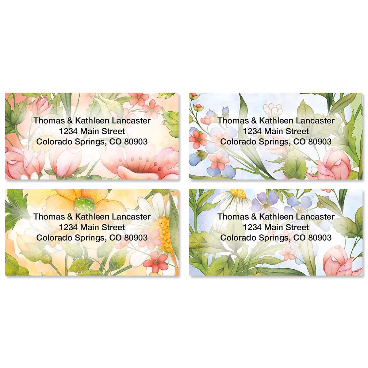 Watercolor Garden Border Address Labels | Current Catalog