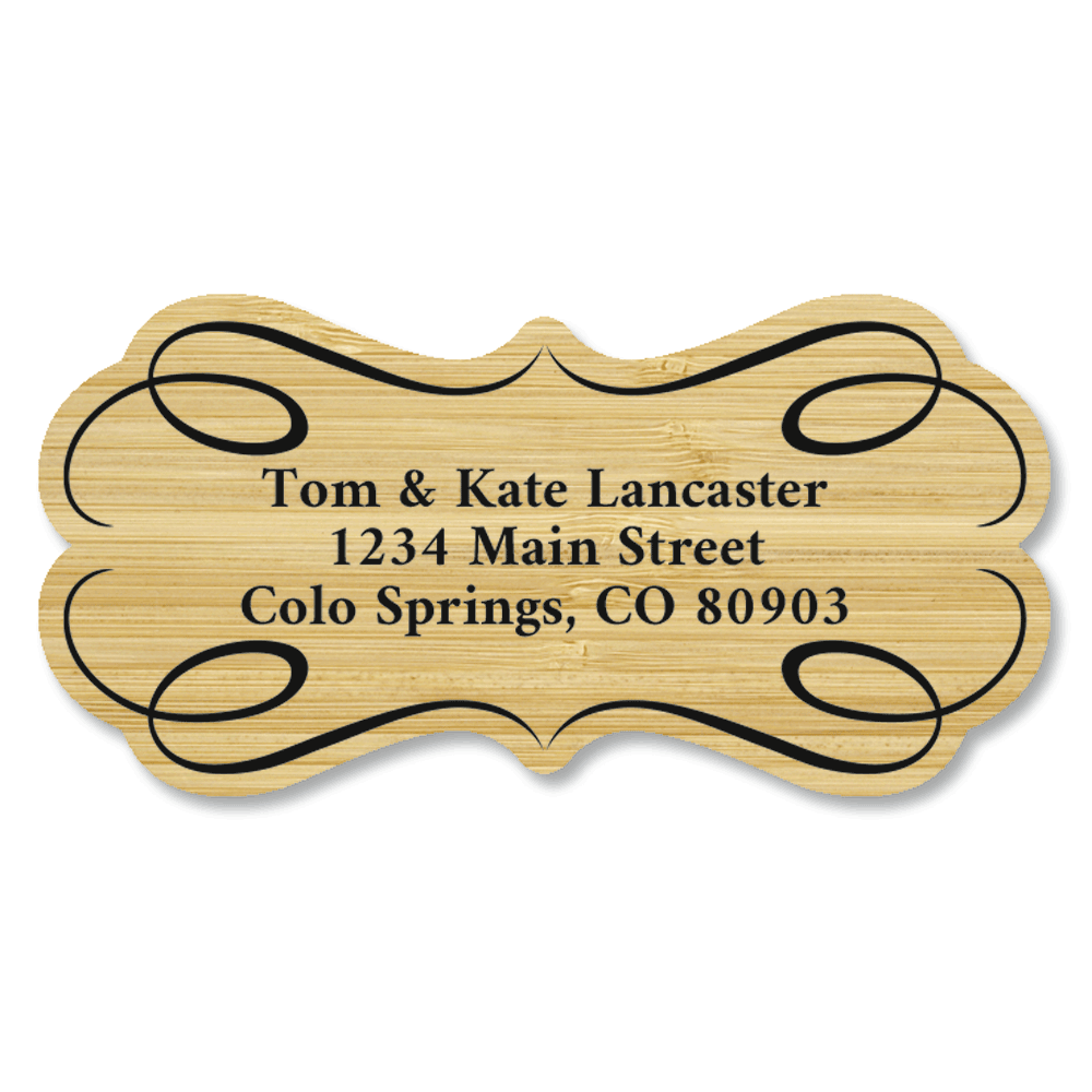Woodgrain Diecut Address Labels (4 Designs) | Current Catalog