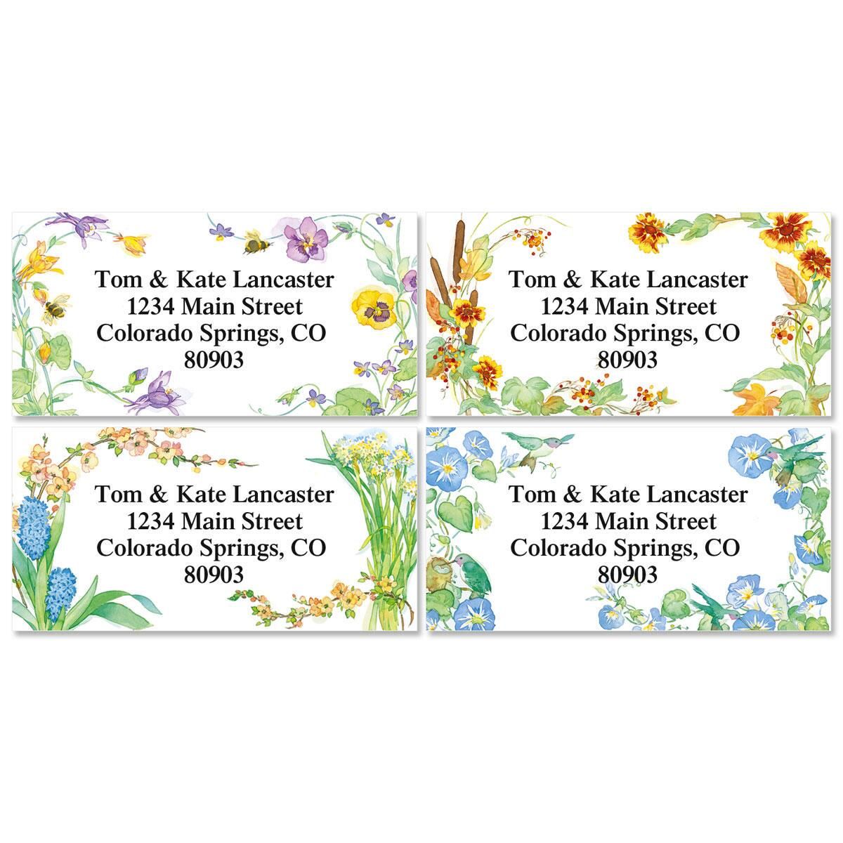 Floral Seasons Border Address Labels | Current Catalog