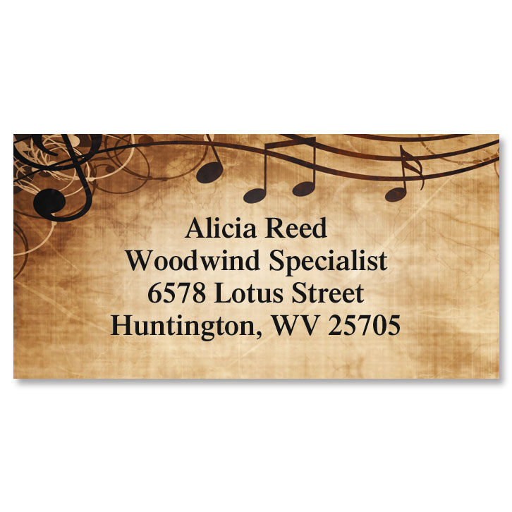 Brown Sheet Music Brown Border Address Labels | Current Catalog