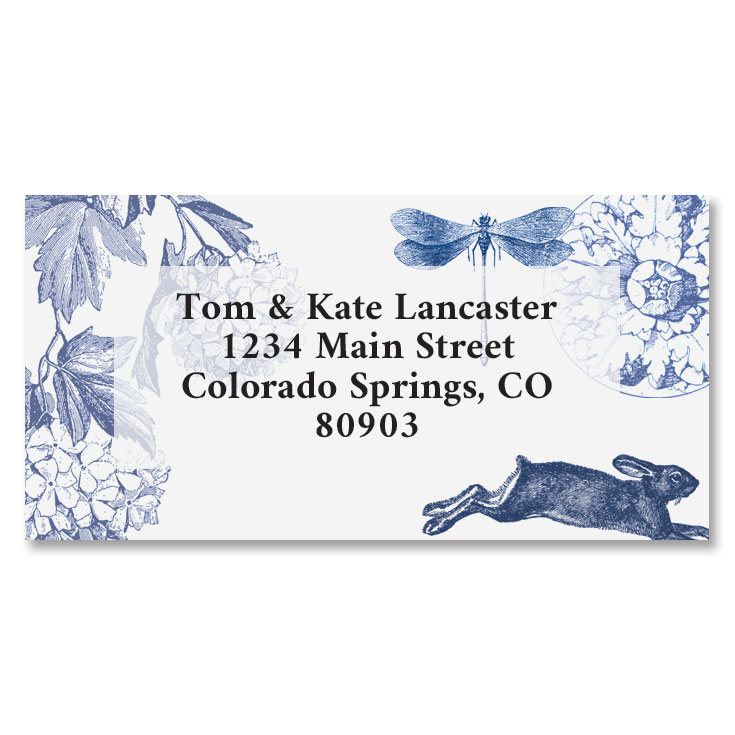 Indigo Garden Border Address Labels | Current Catalog