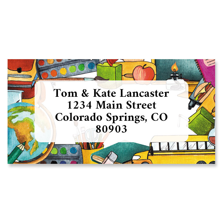 School Frame Border Address Labels | Current Catalog
