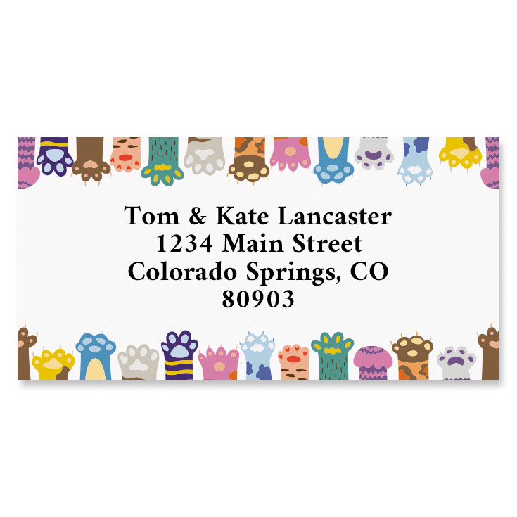 Cat Paws Border Address Labels | Current Catalog