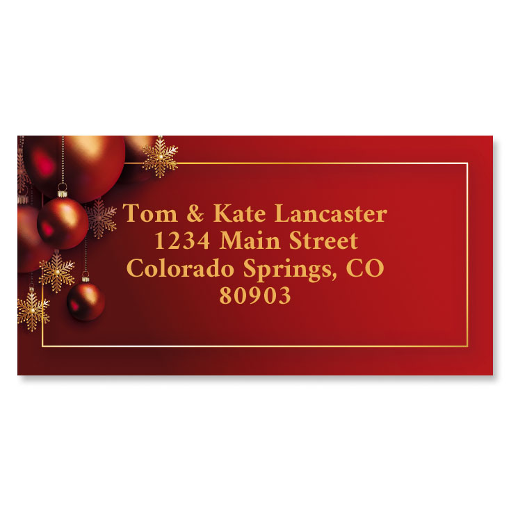 Red Ornament Border Address Labels | Current Catalog