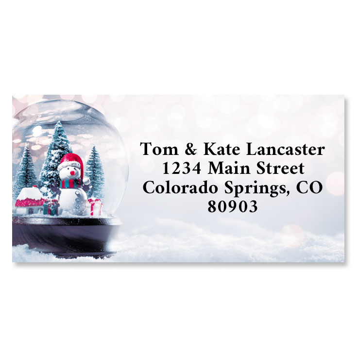 Snowman Globe Border Address Labels | Current Catalog